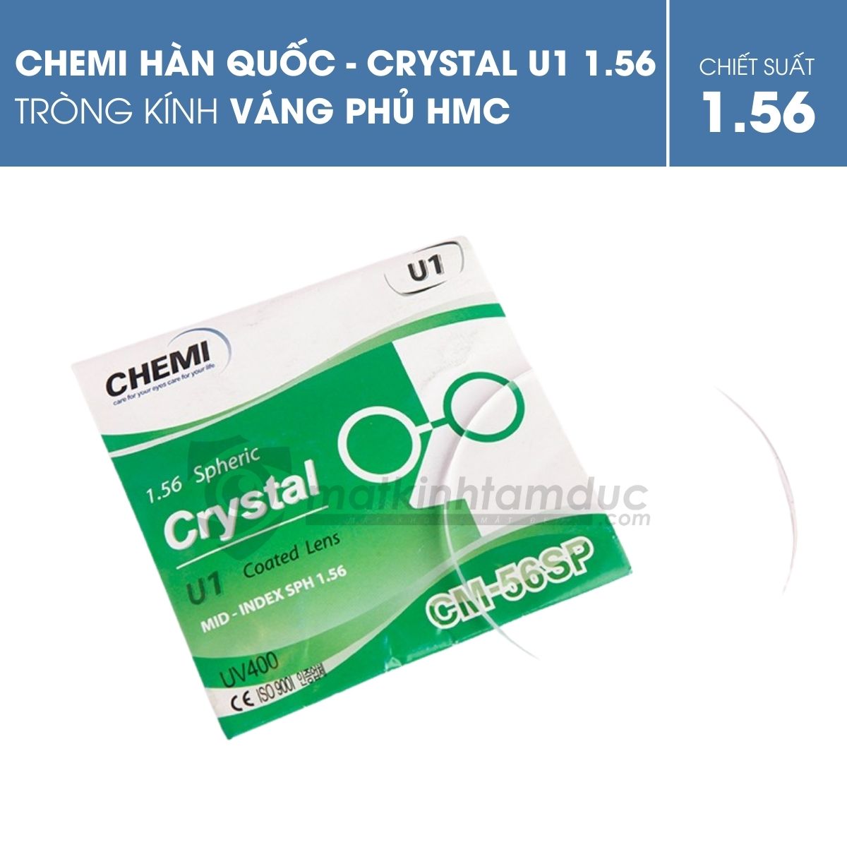Tròng kính Chemi Crystal U1 Coated 1.56 - A Chau Optical